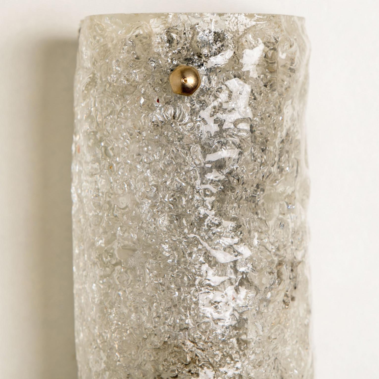 1 of 4 Ice Glass Wall Light Fixtures by Hillebrand, Germany, 1960s For ...