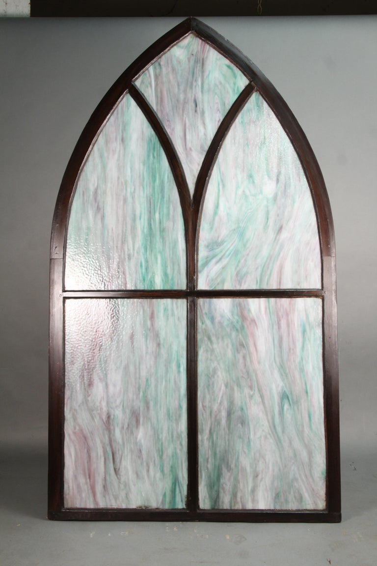 1 of 4 Turn of The Century Peaked Stained Glass Window For Sale at 1stDibs