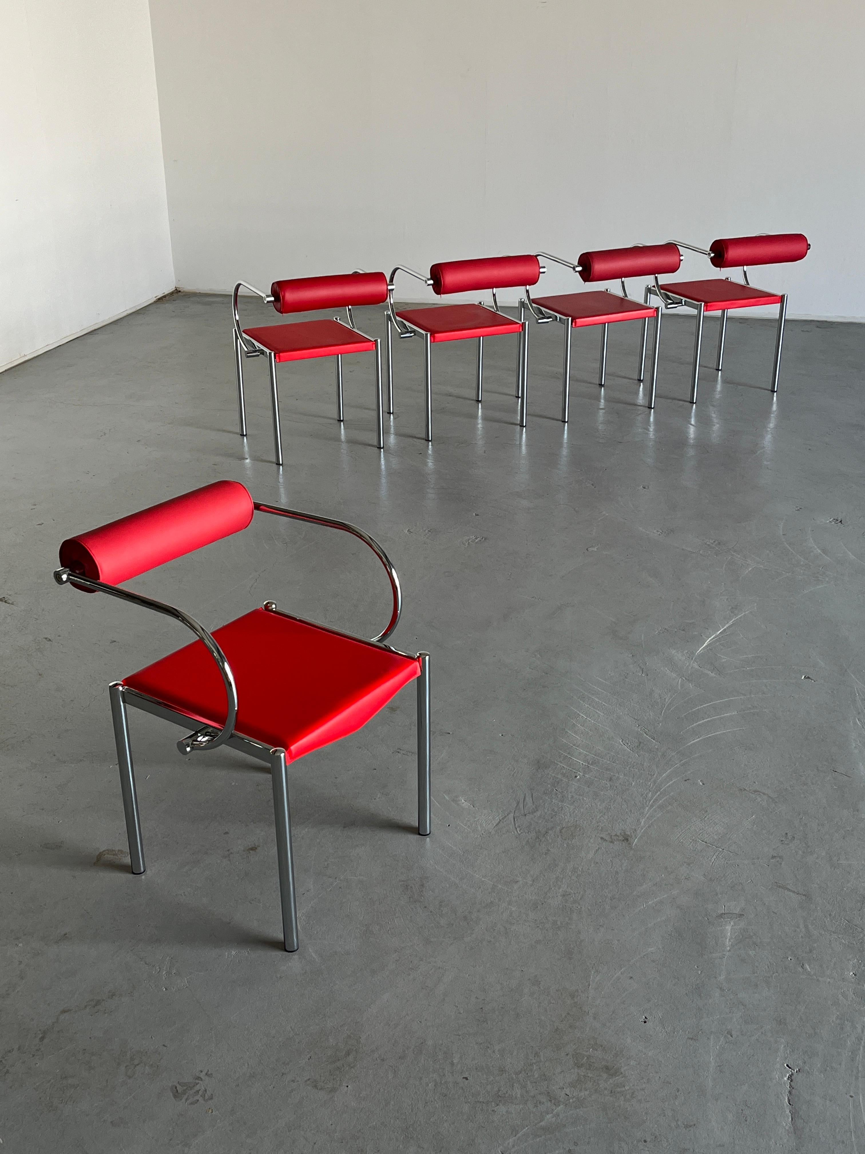 1 of 5 Vintage Postmodern Tubular Chair in the style of Paolo Piva ...