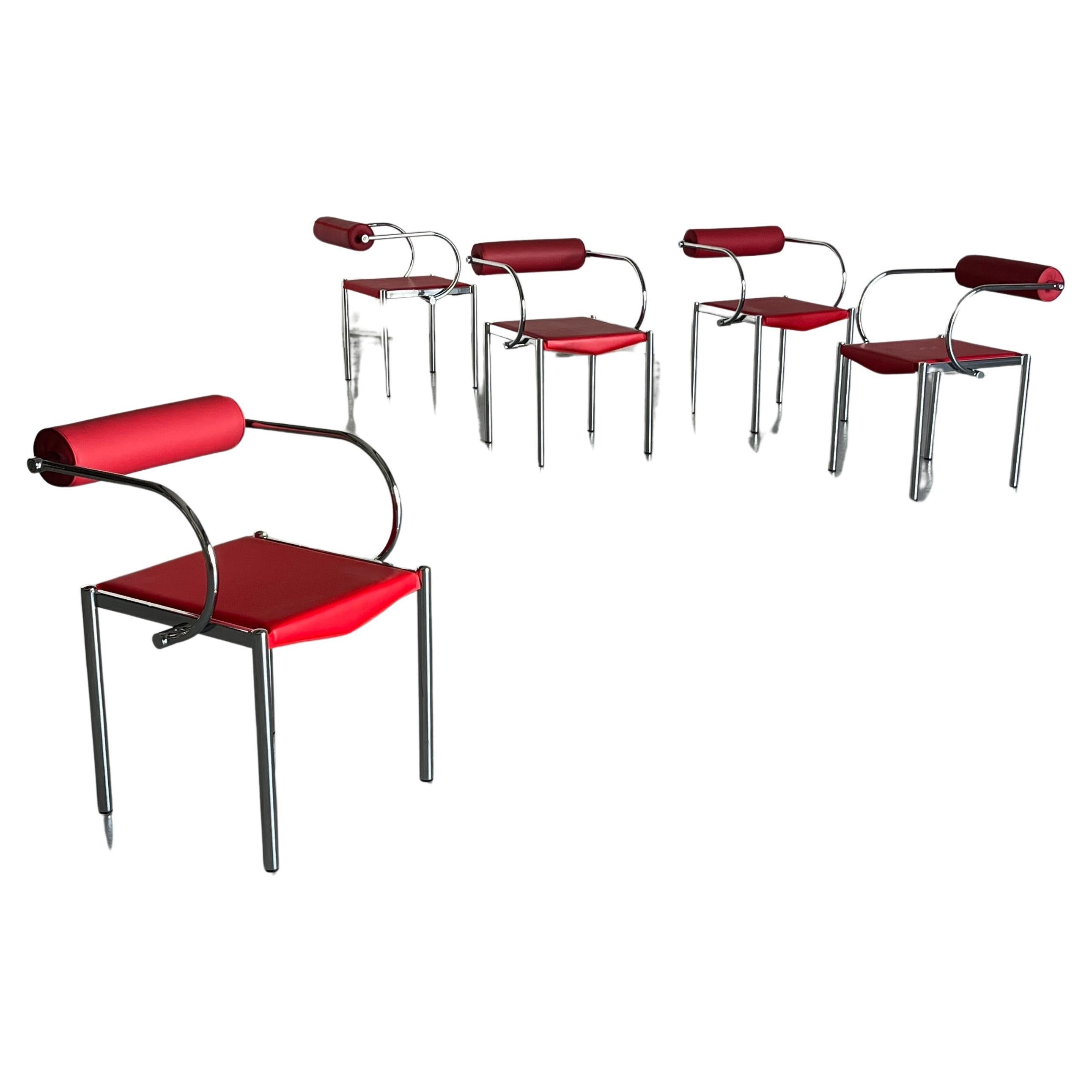 1 of 5 Vintage Postmodern Tubular Chair in the style of Paolo Piva ...