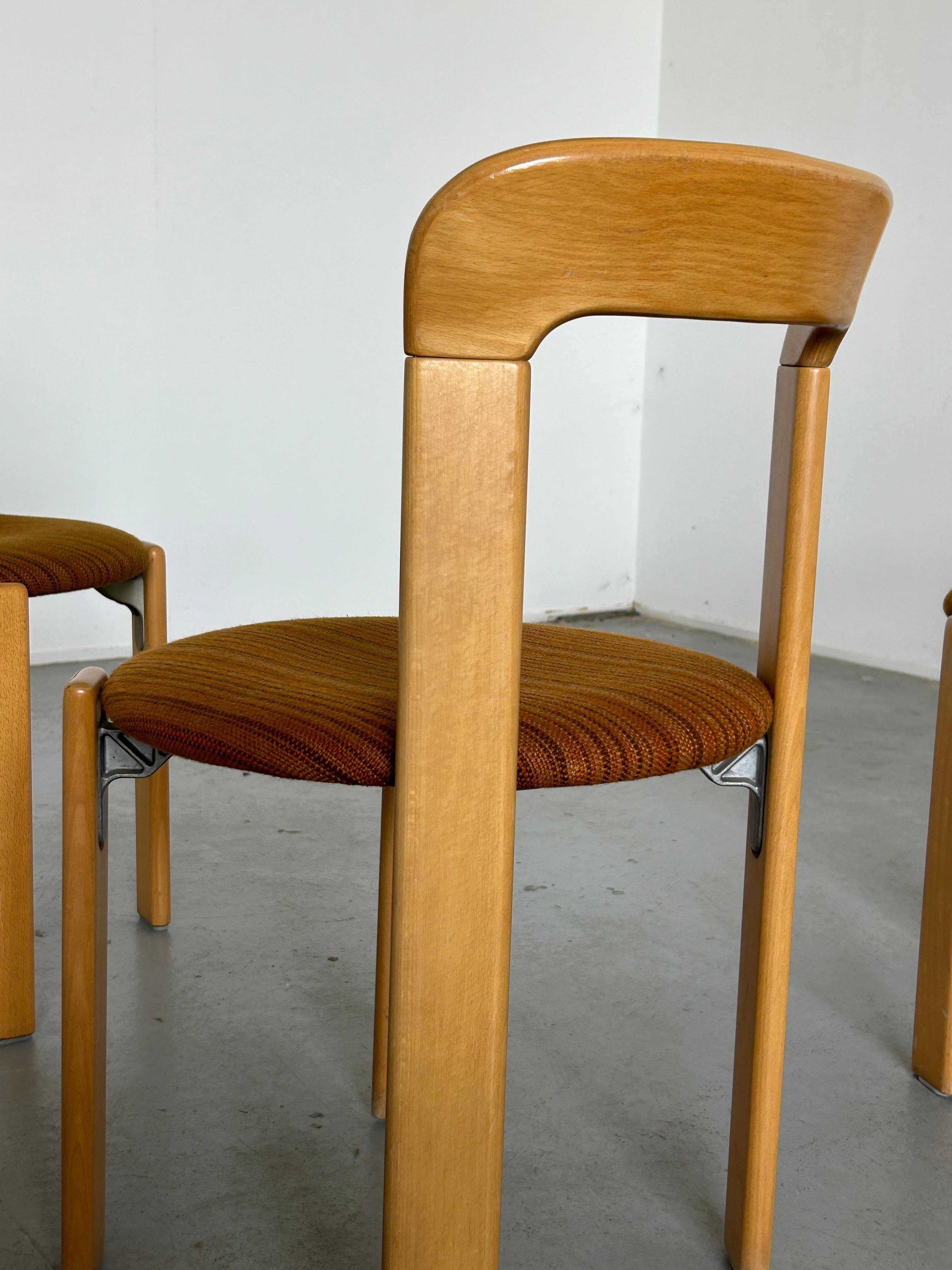 1 of 6 Bruno Rey Stackable Mid-Century Dining Chairs for Kusch and Co ...