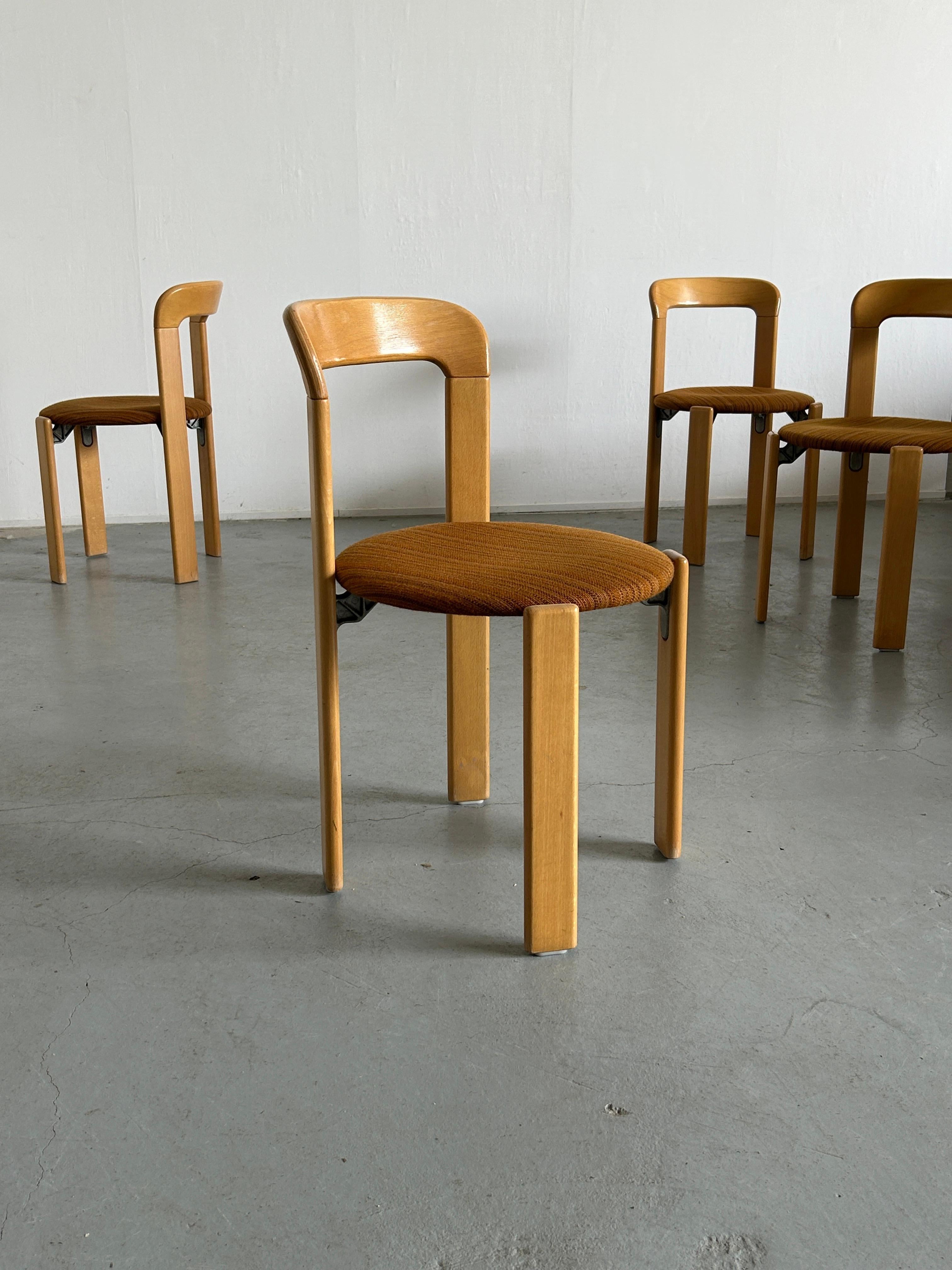 1 of 6 Bruno Rey Stackable Mid-Century Dining Chairs for Kusch and Co ...