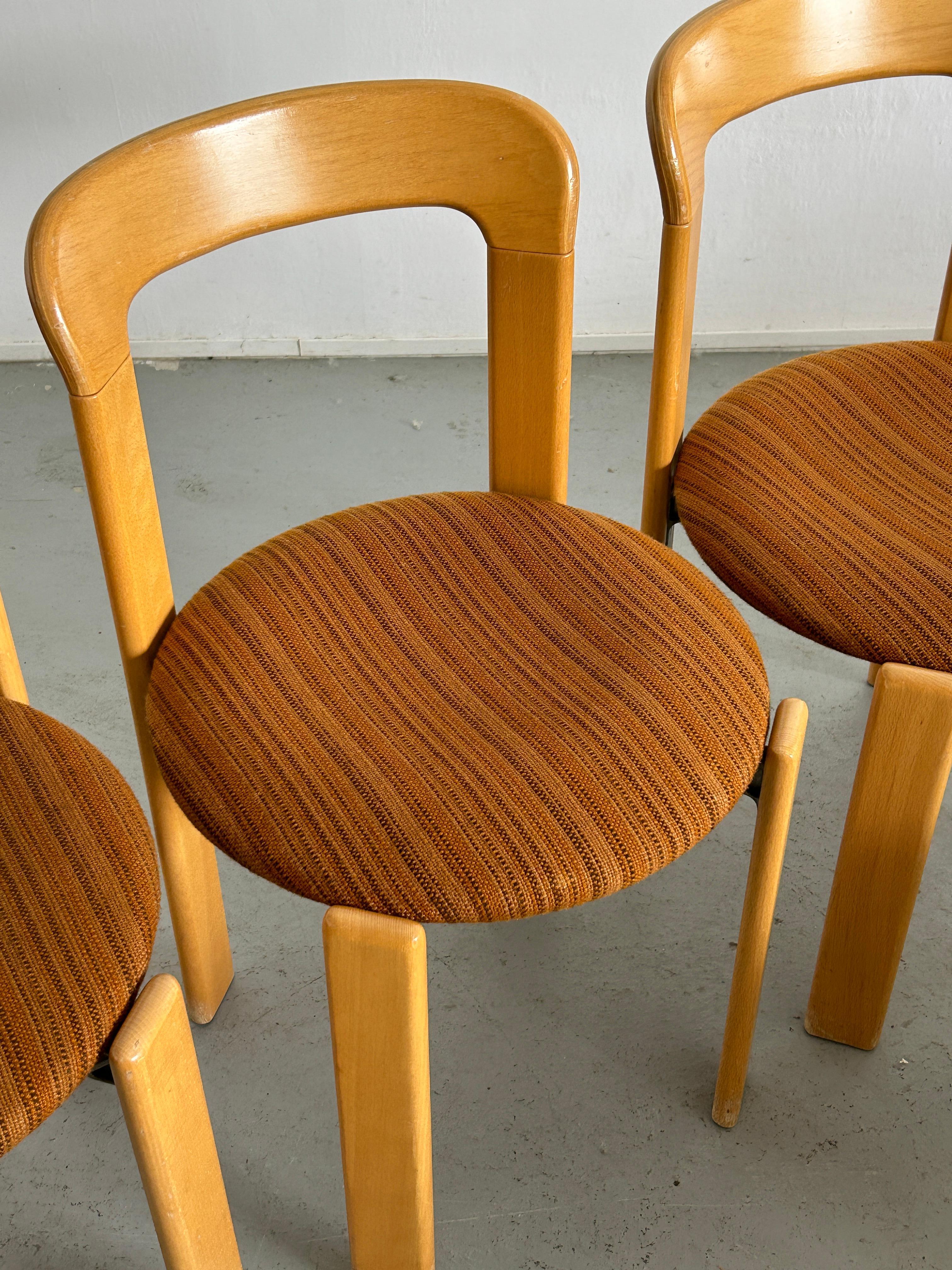 1 of 6 Bruno Rey Stackable Mid-Century Dining Chairs for Kusch and Co ...