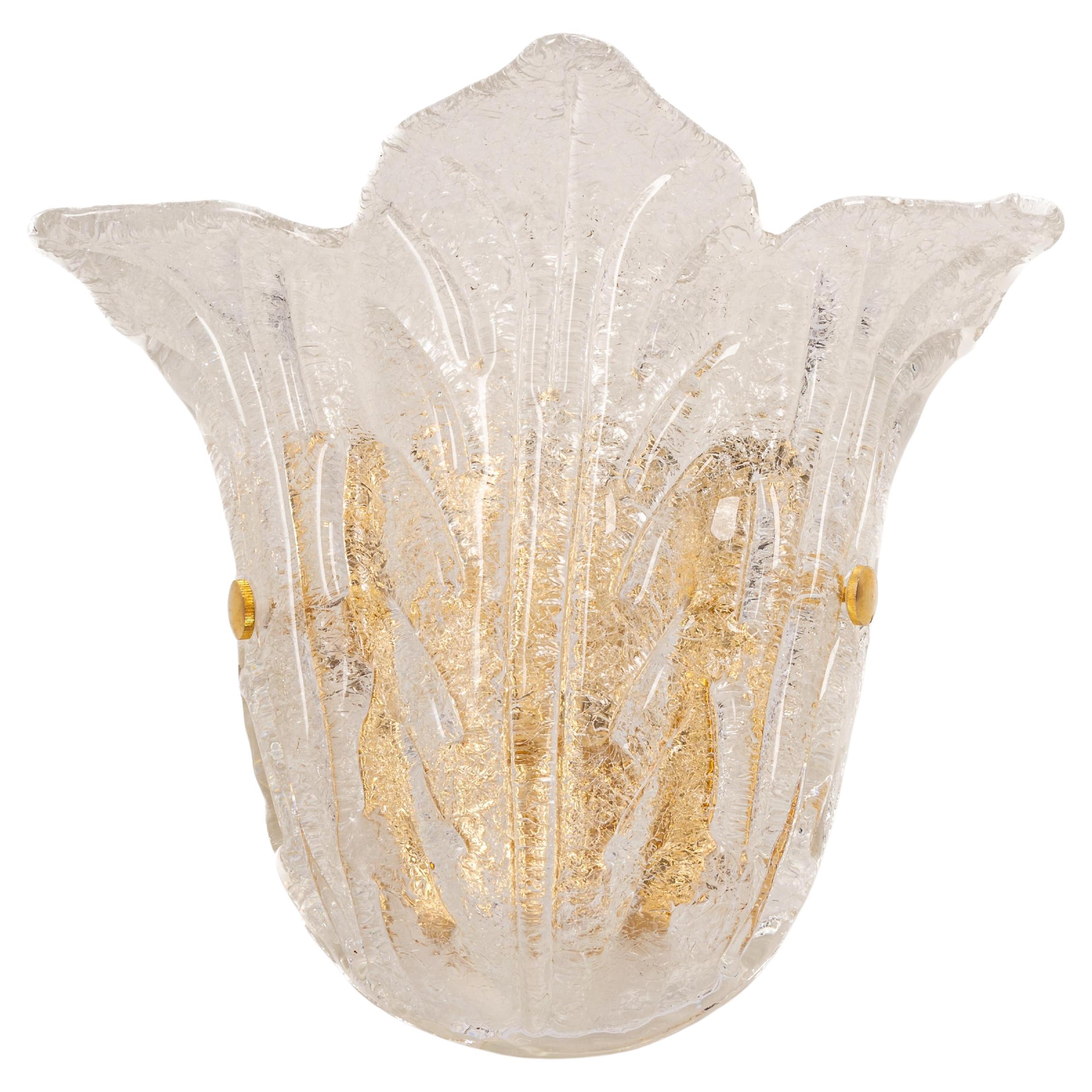 AV Mazzega. Large Hollywood Regency Murano glass sconce, Italy, 1970s ...
