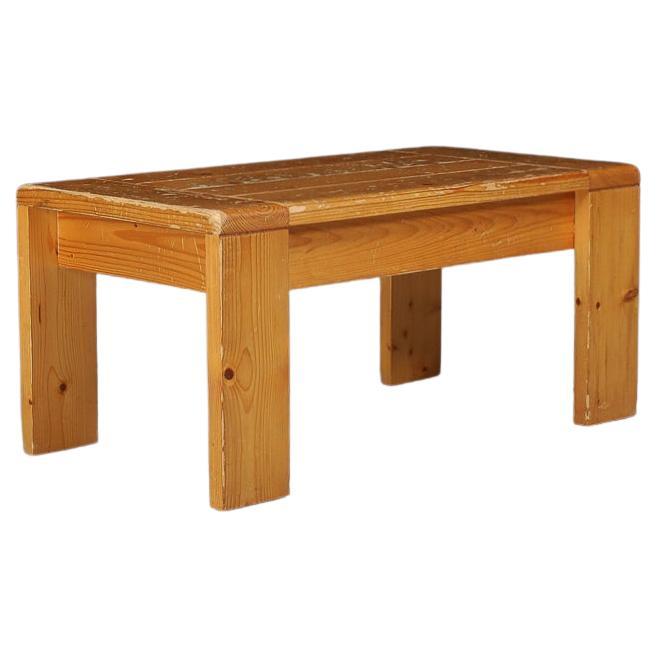 Large Square Coffee Table in Sold Pine at 1stDibs