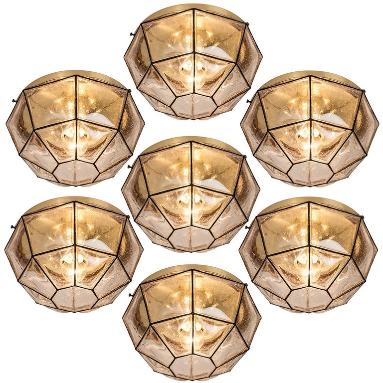 1 of the 11 Clear Glass Flush Mount or Wall Light by Limburg, 1960s For ...