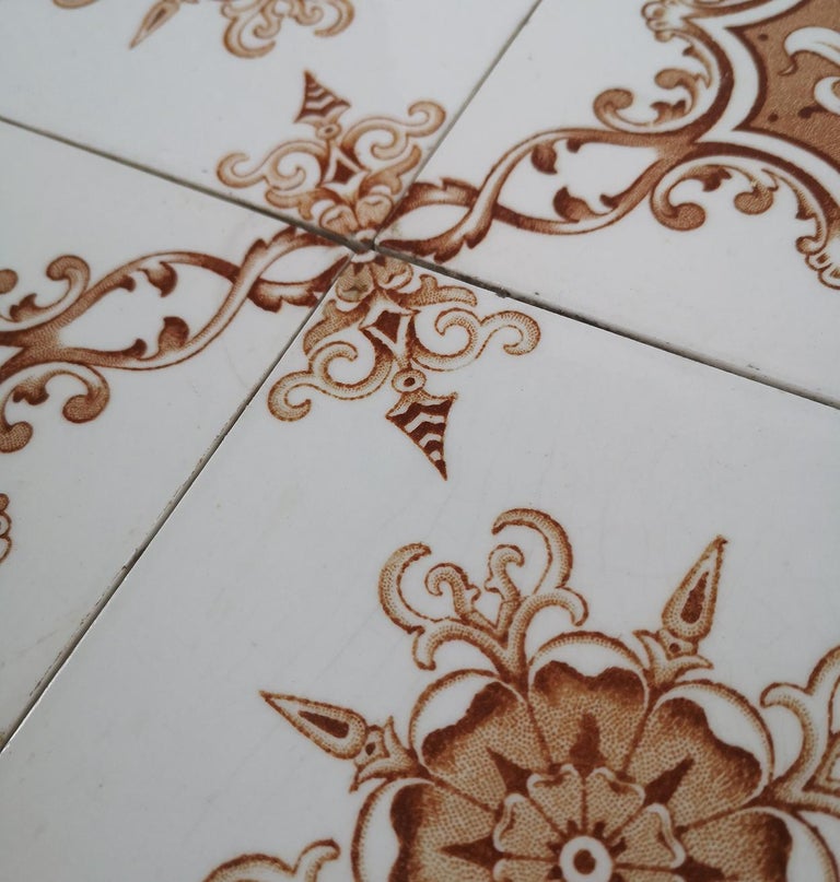 1 of the 150 Antique Dark Red/Brown Ceramic Tiles by Morialme, circa ...