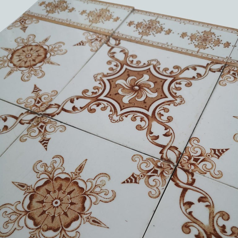 1 of the 150 Antique Dark Red/Brown Ceramic Tiles by Morialme, circa ...