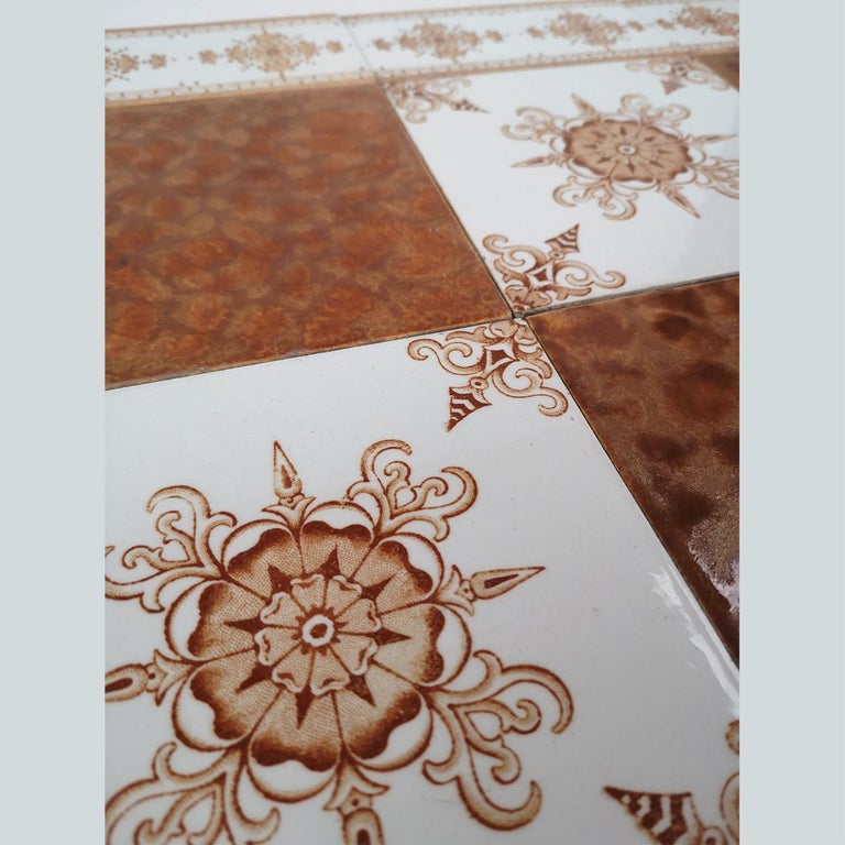 1 of the 150 Antique Dark Red/Brown Ceramic Tiles by Morialme, circa ...