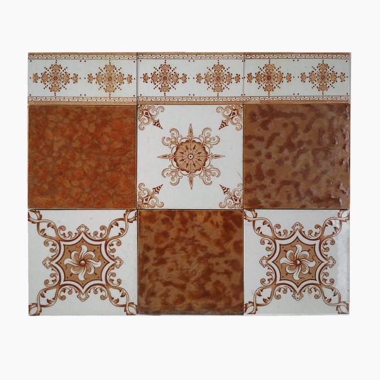 1 of the 150 Antique Dark Red/Brown Ceramic Tiles by Morialme, circa ...