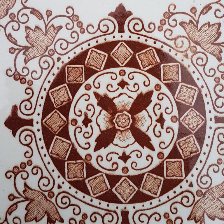 1 of the 150 Antique Dark Red/Brown Ceramic Tiles by Morialme, circa ...