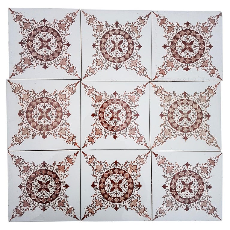 1 of the 150 Antique Dark Red/Brown Ceramic Tiles by Morialme, circa ...