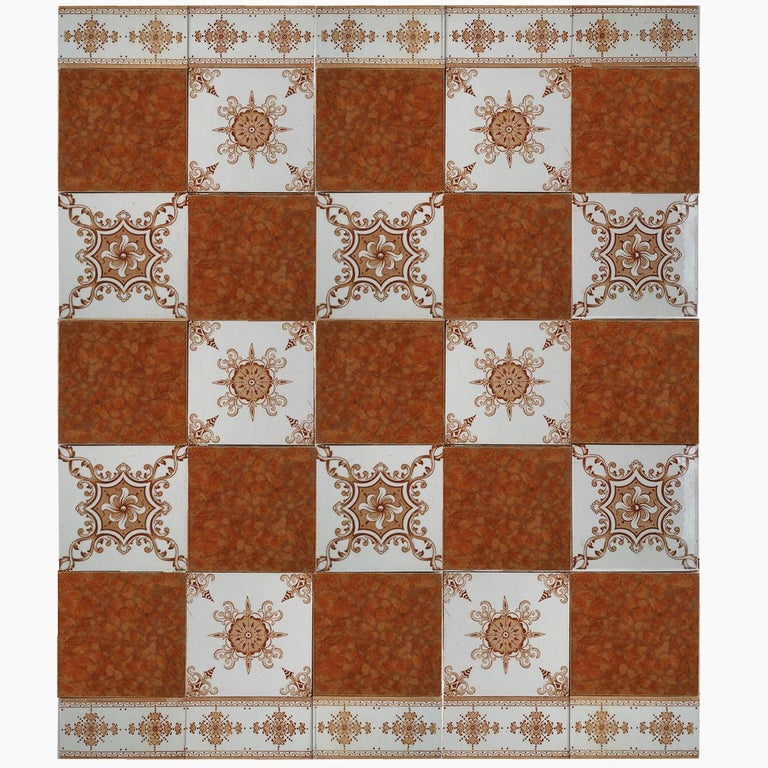 1 of the 150 Antique Dark Red/Brown Ceramic Tiles by Morialme, circa ...