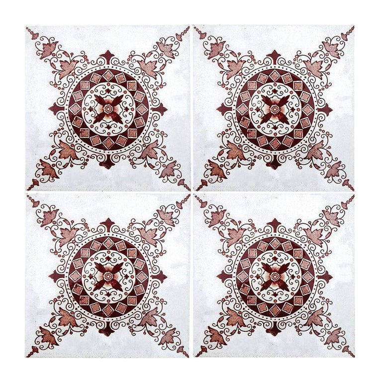 1 of the 150 Antique Dark Red/Brown Ceramic Tiles by Morialme, circa ...