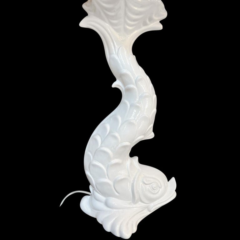 1 of the 2 Ceramic Koi Fish Table Lamps, Italy, 1970s at 1stDibs