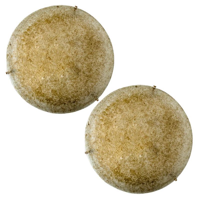 Several Hillebrand Brass and Frosted Glass Flush Mount, 1970s For Sale ...
