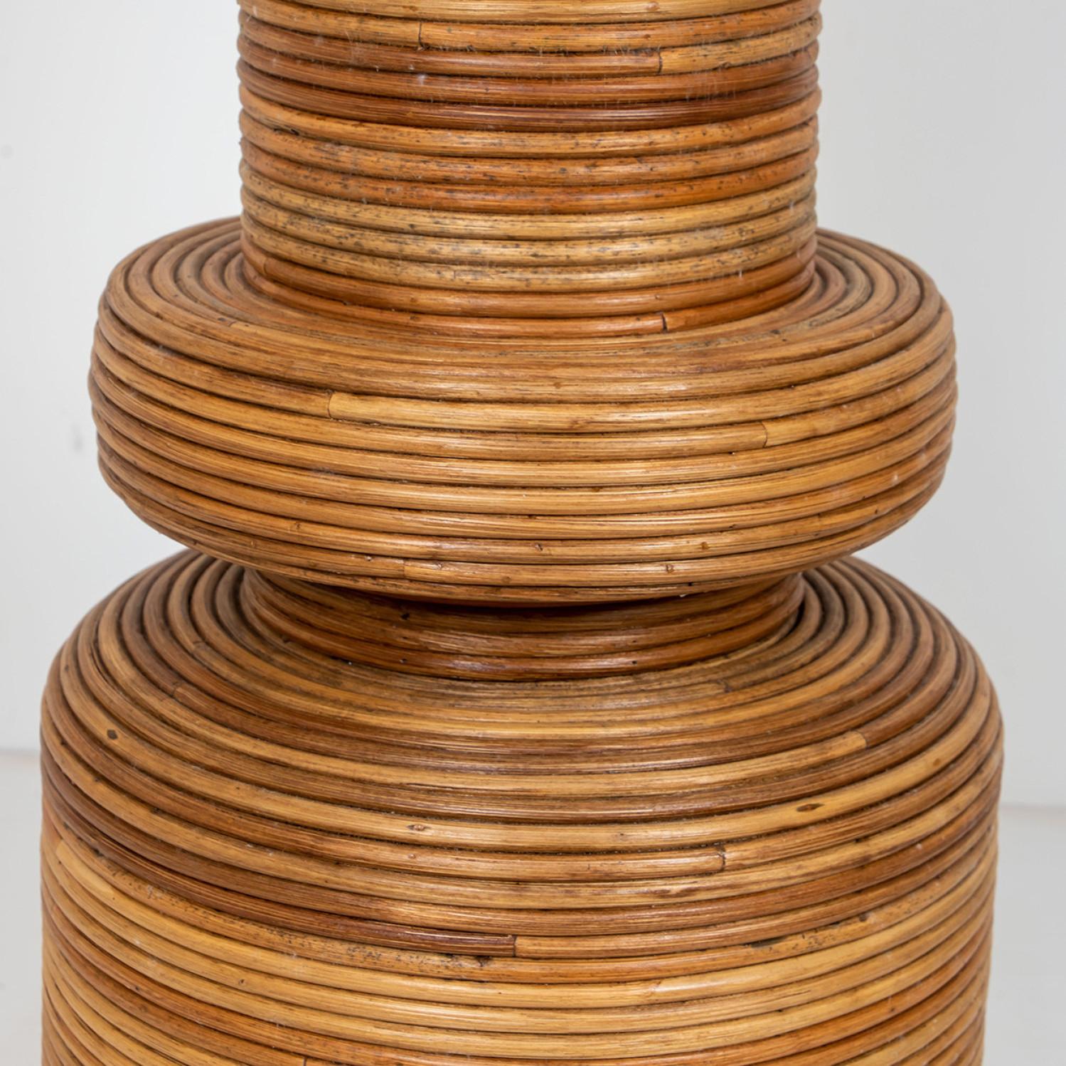 1 of the 2 Huge Eco Friendly Huge Rattan Floor Lamps by René Houben For ...