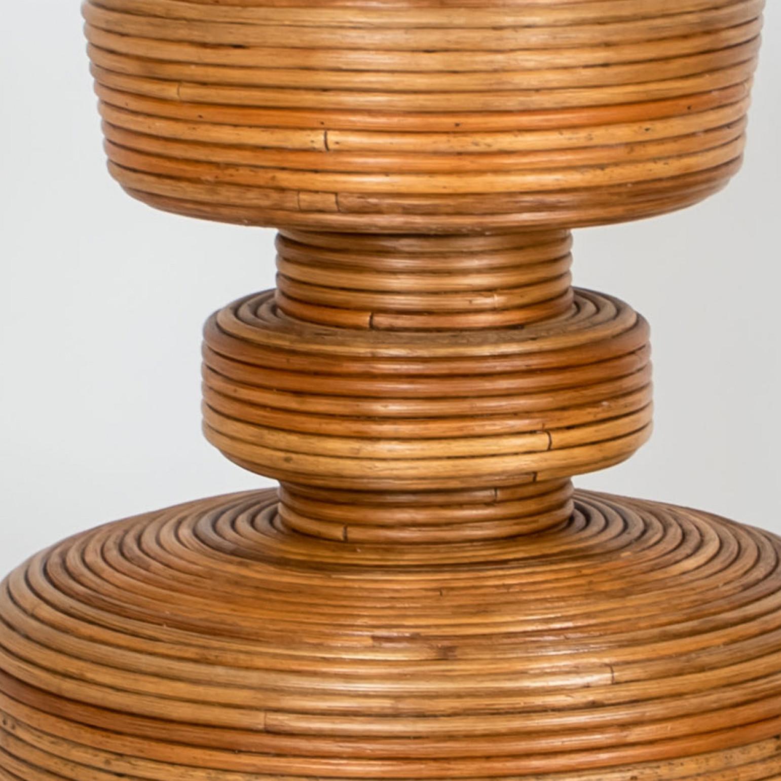 1 of the 2 Huge Eco Friendly Huge Rattan Floor Lamps by René Houben For Sale at 1stDibs