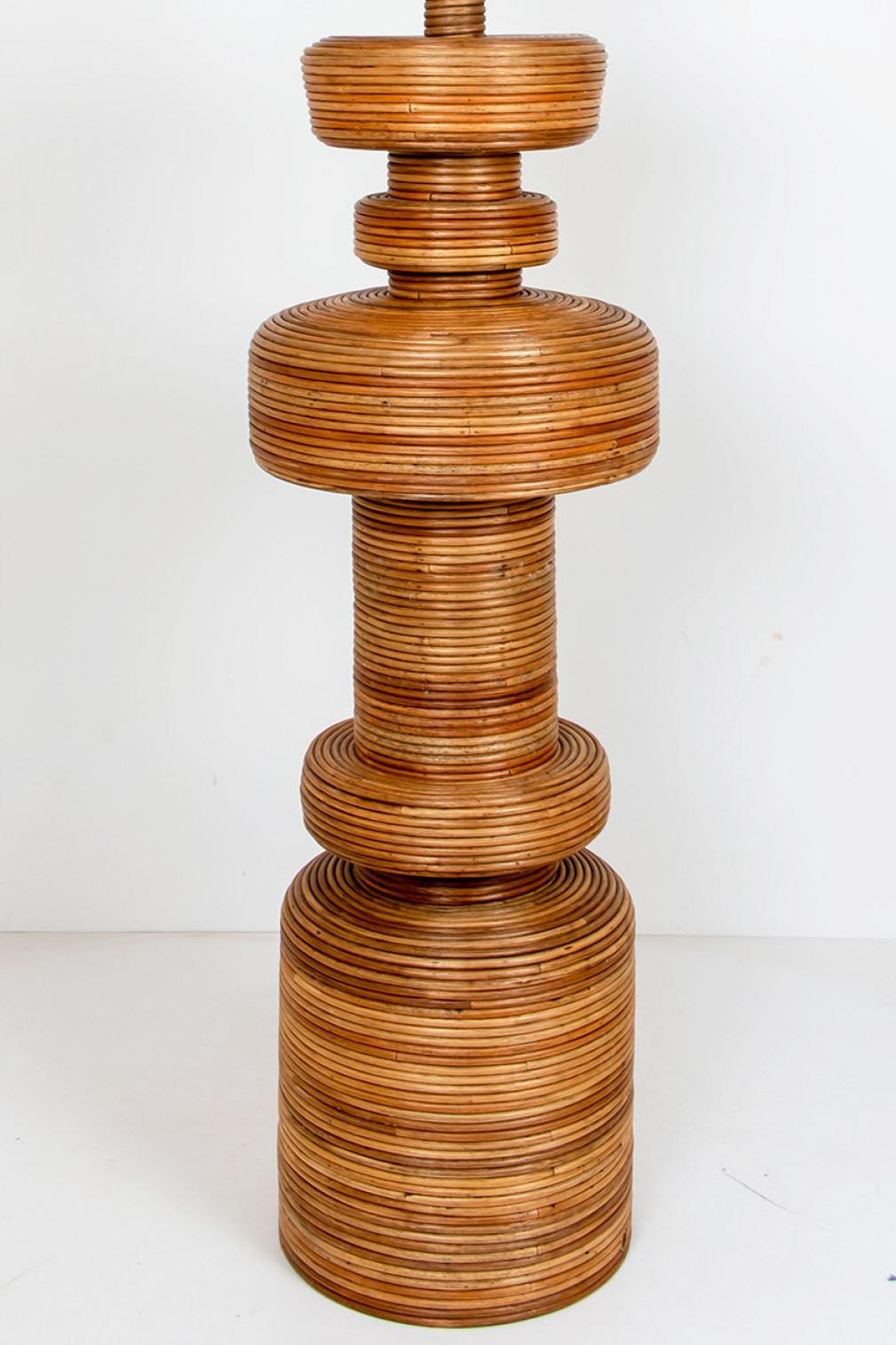 1 of the 2 Huge Eco Friendly Huge Rattan Floor Lamps by René Houben For ...