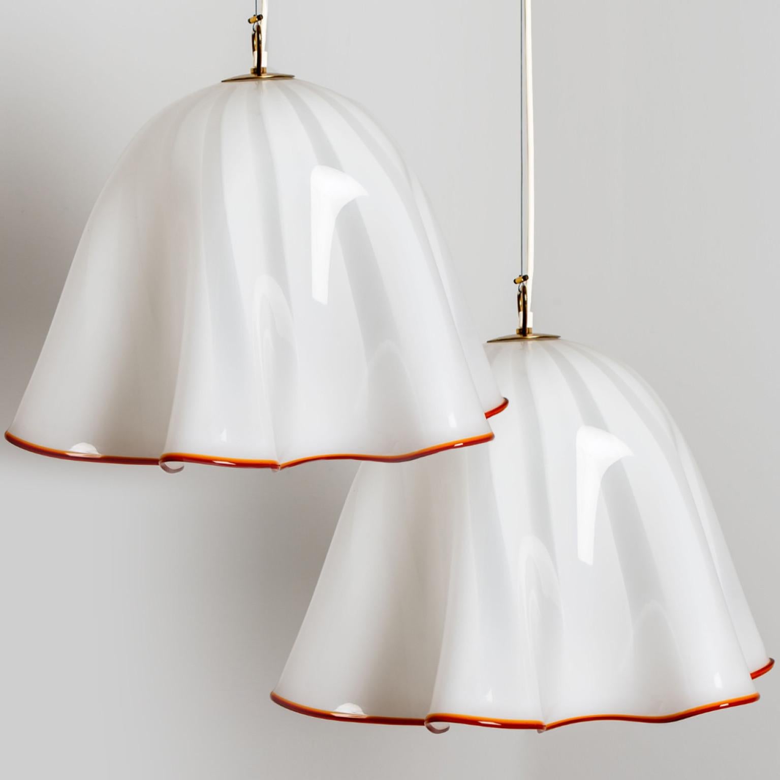 1 of the 2 Large Murano Glass Fazzoletto Pendant Light by J.T. Kalmar ...