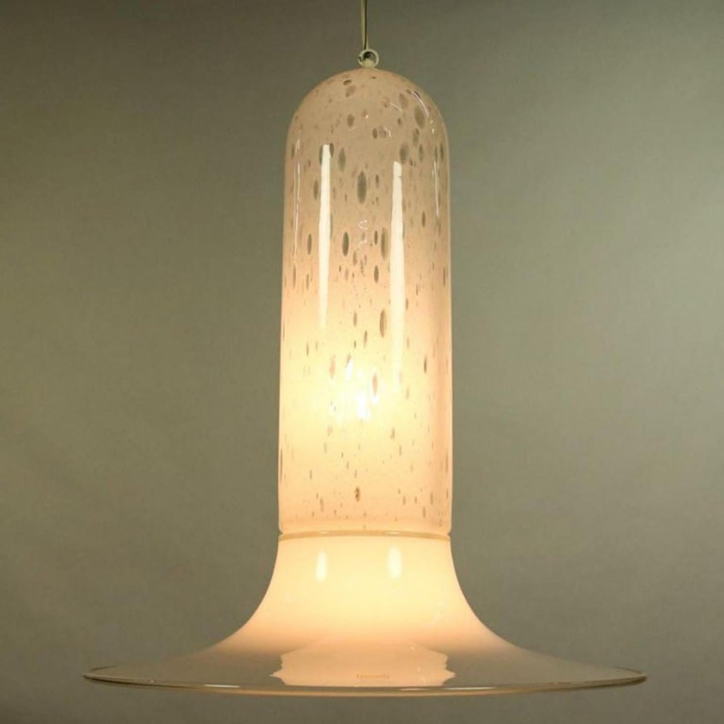 1 of the 2 Murano Glass Pendant Lamp by Barbini, 1970s For Sale at 1stDibs