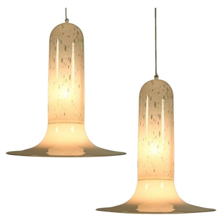 Extra Large White Murano Glass Pendant Lamp by A. Barbini For Sale at ...