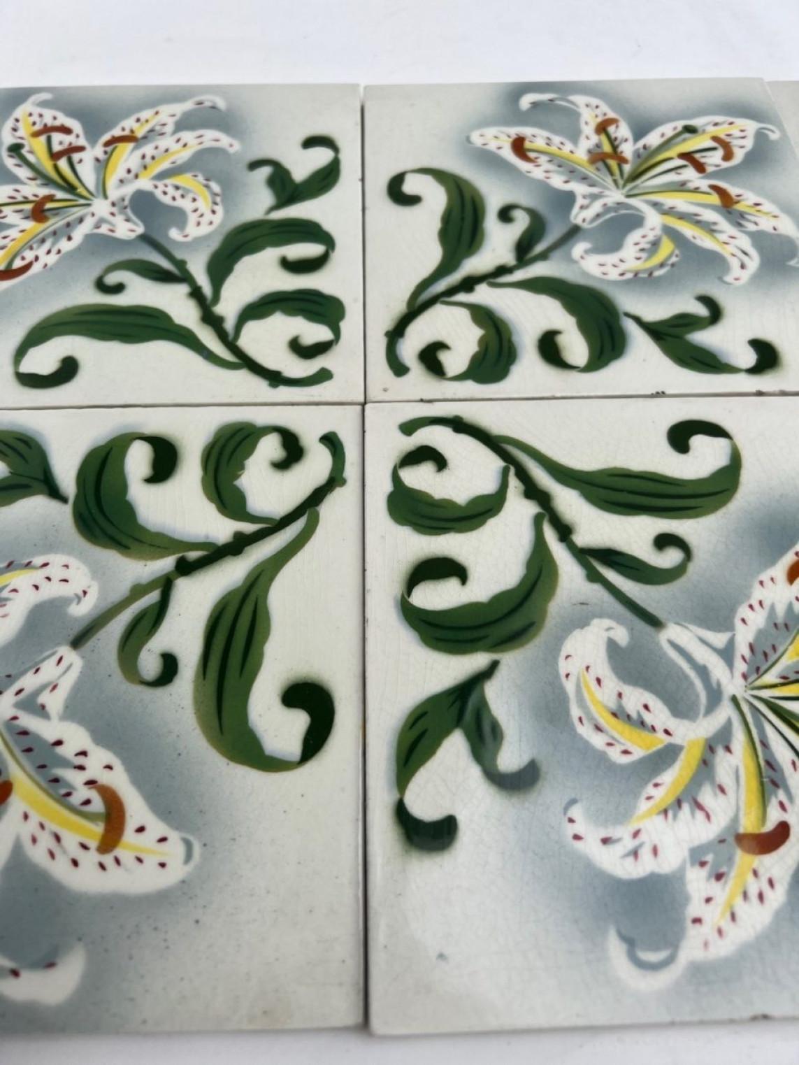 1 of the 25 Antique Ceramic Tiles by Faiencerie De Bouffioulx, Belgium ...