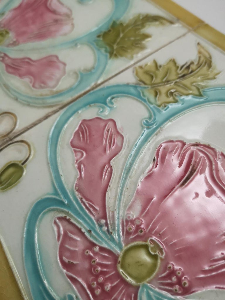1 of the 28 Pieces Unique Jugendstil Antique Relief Tiles, Le Claive ...