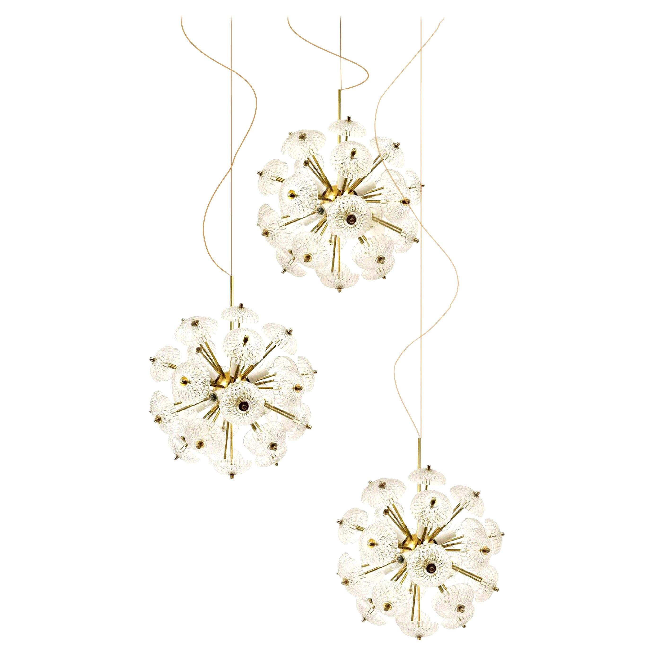 Art Deco Style Handmade Cascade Full Brass and Glass Light Fixture ...