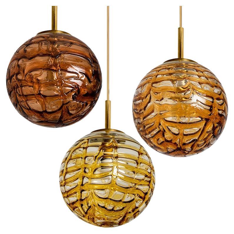 Murano Grey Brown and Rose Glass Pendant Light, 1960s at 1stDibs