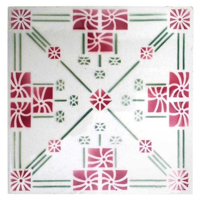 1 of the 32 Unique Antique Art Deco Tiles, Manufactured Around 1930 For ...