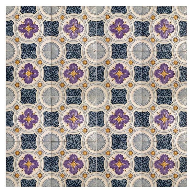 1 of the 36 Unique Antique Relief Tiles, circa 1920, Faiencerie de ...