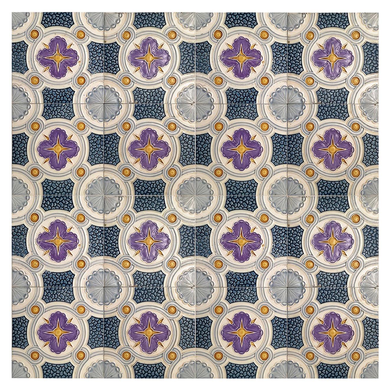 1 of the 100 Antique Ceramic Tiles by Societe Morialme, 1920 For Sale ...
