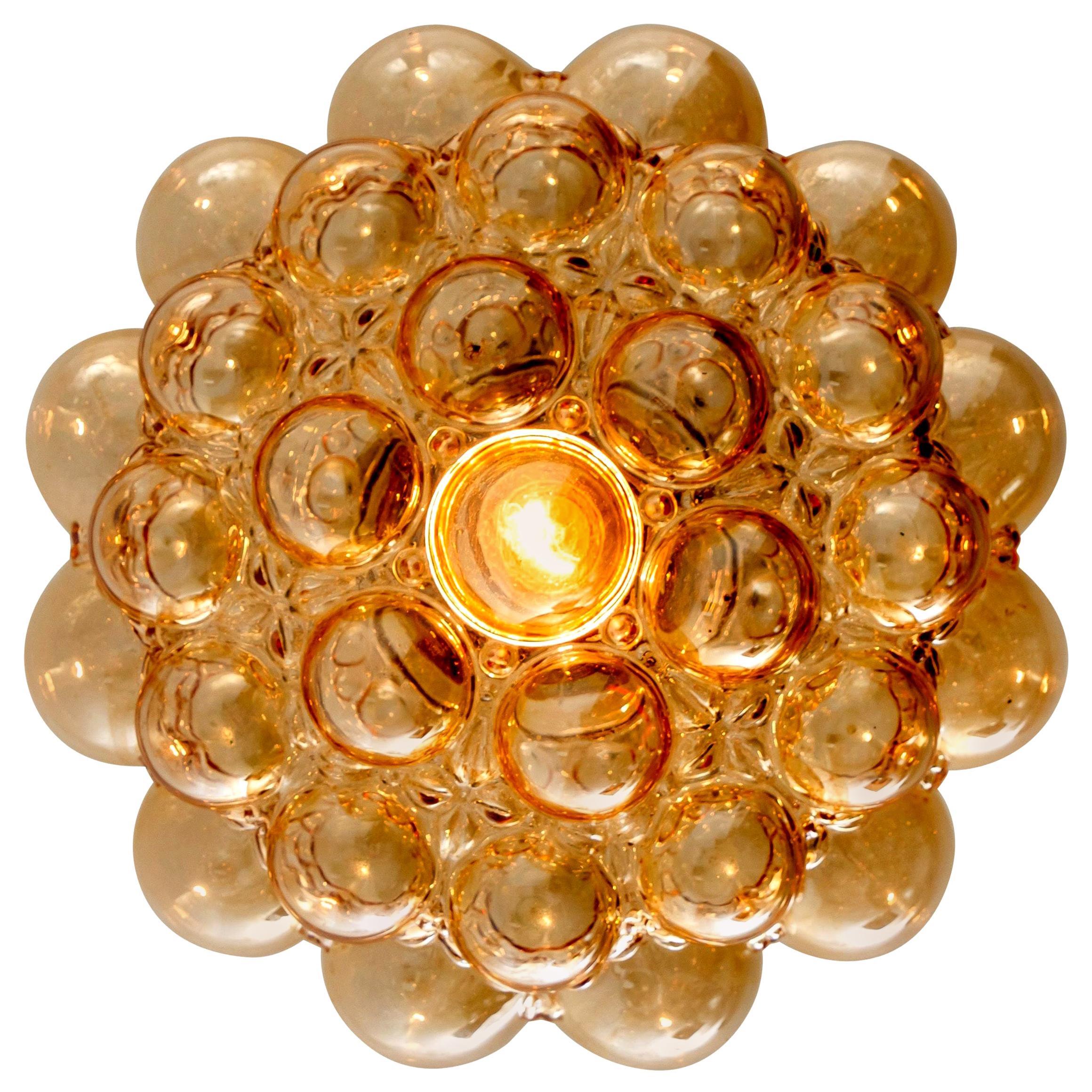 Large Amber Bubble Glass Chandelier Helena Tynell, 1960 For Sale at 1stDibs