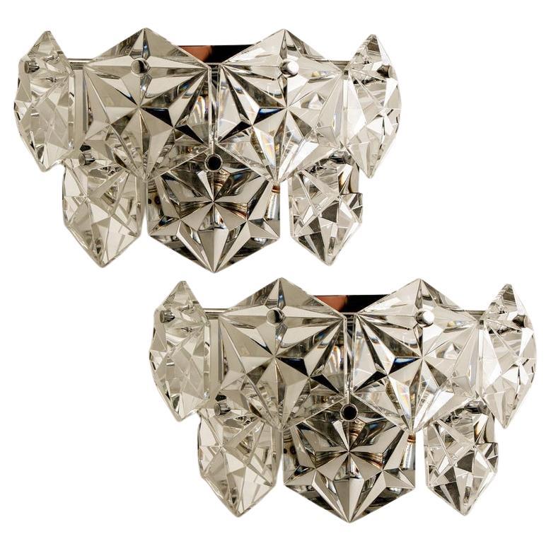 1 of the 4 Faceted Crystal and Chrome Sconces by Kinkeldey, Germany ...