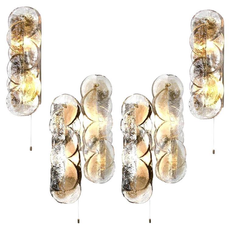 Pair of Citrus Swirl Ice Glass Wall Lights or Sconces from J.T. Kalmar ...