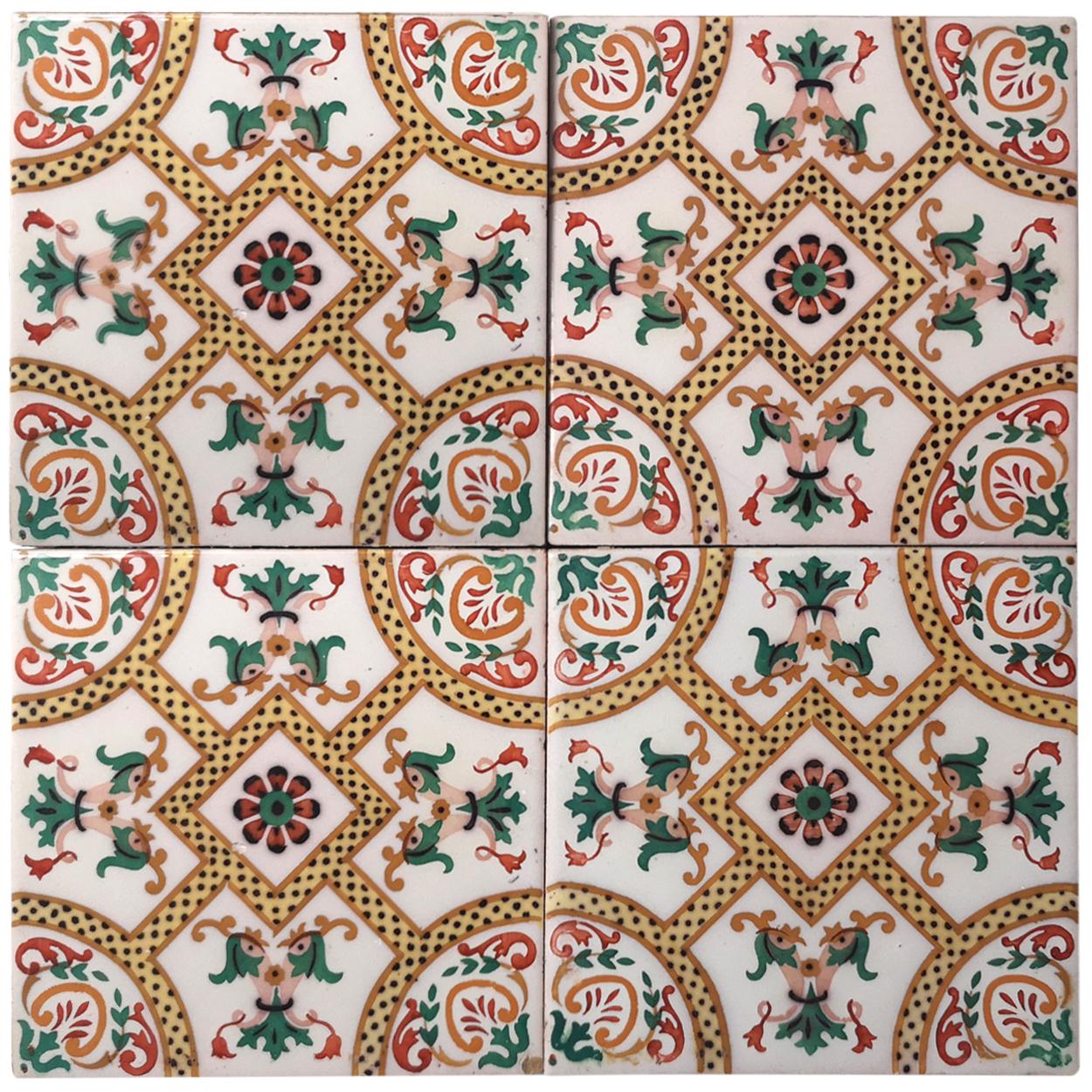 1 of the 40 Antique Ceramic Tiles with Fish by Onda Spain, circa 1900 ...