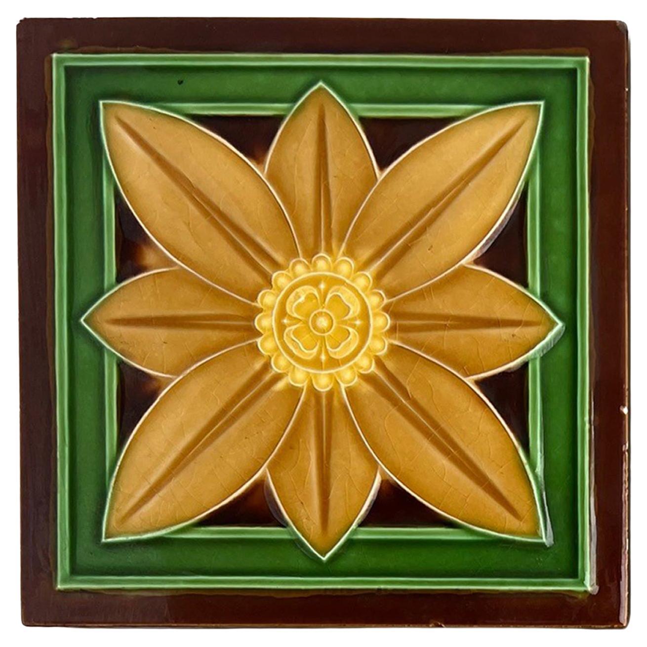 Set of 9 Glazed Art Deco Relief Tiles, Muster, 1930s For Sale at 1stDibs