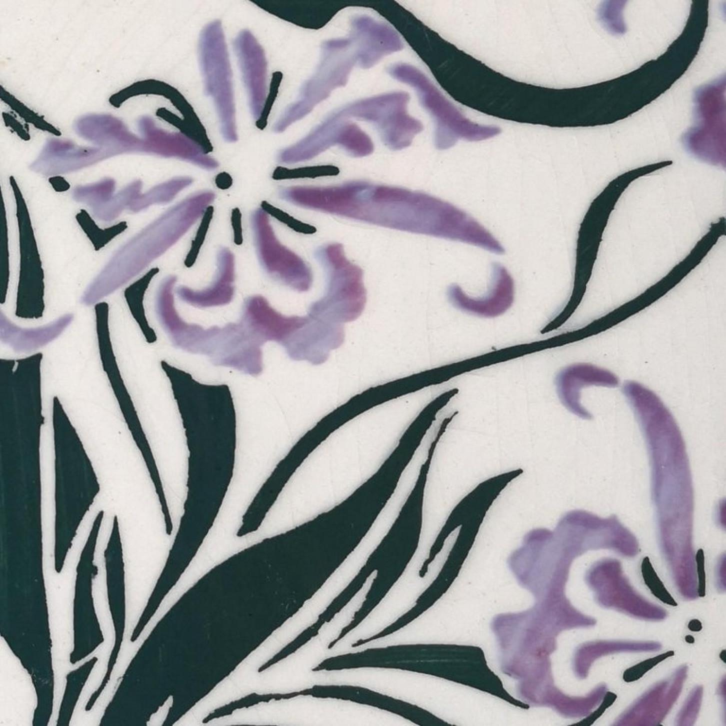 1 of the 40 Art Nouveau Wall Tiles Marque de Fabrique CF, Devres, France, 1920 For Sale at 1stDibs