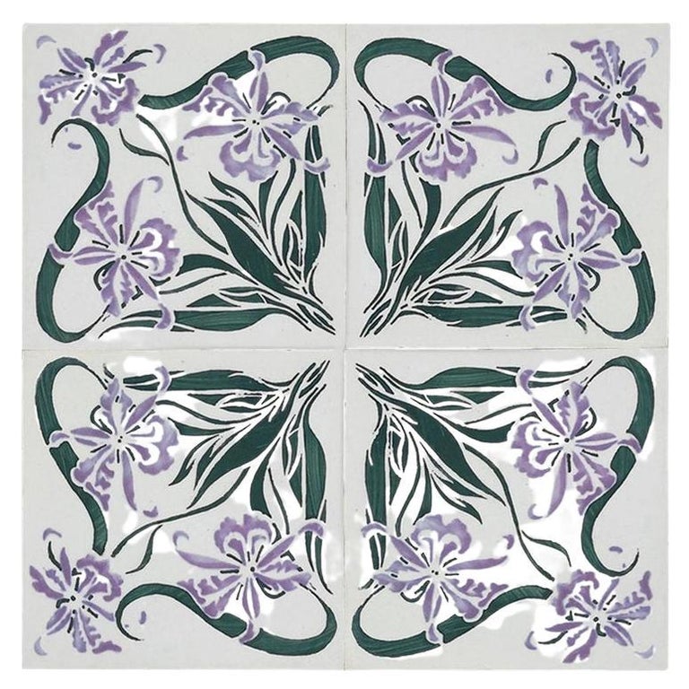 1 of the 40 Art Nouveau Wall Tiles Marque de Fabrique CF, Devres ...