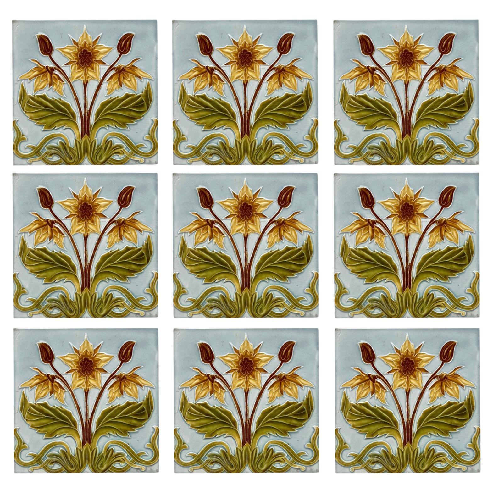 1 of the 35 Jugendstil Tiles, Belgium, circa 1900 at 1stDibs