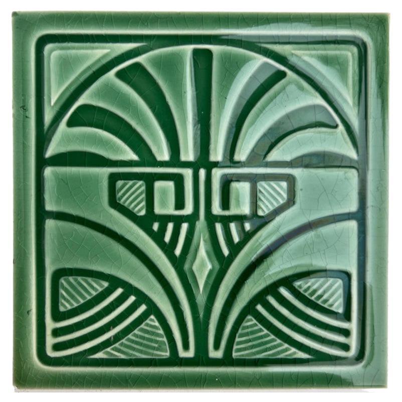 1 of the 45 Green Art Deco Glazed Relief Tiles by Deutsche ...