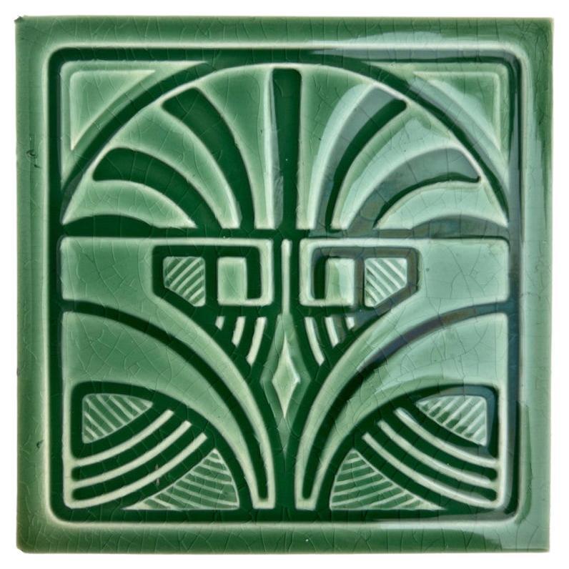 1 of the 45 Green Art Deco Glazed Relief Tiles by Deutsche ...