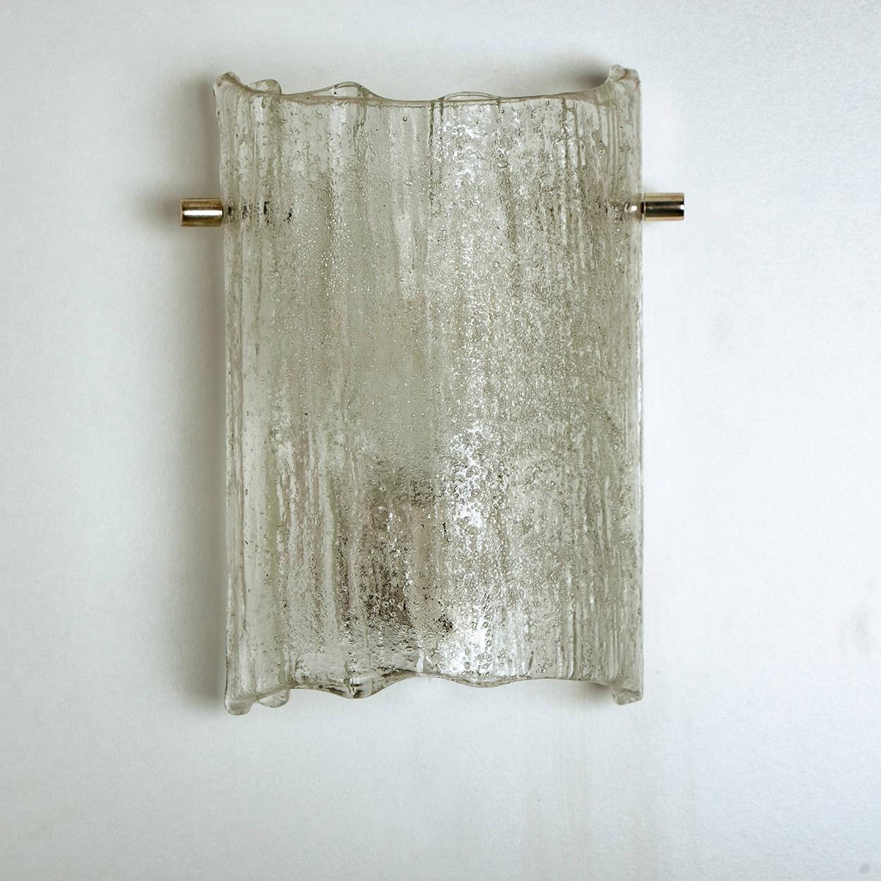 1 of the 5 pairs Massive Glass Wall Light Fixtures by J.T. Kalmar, 1960 ...