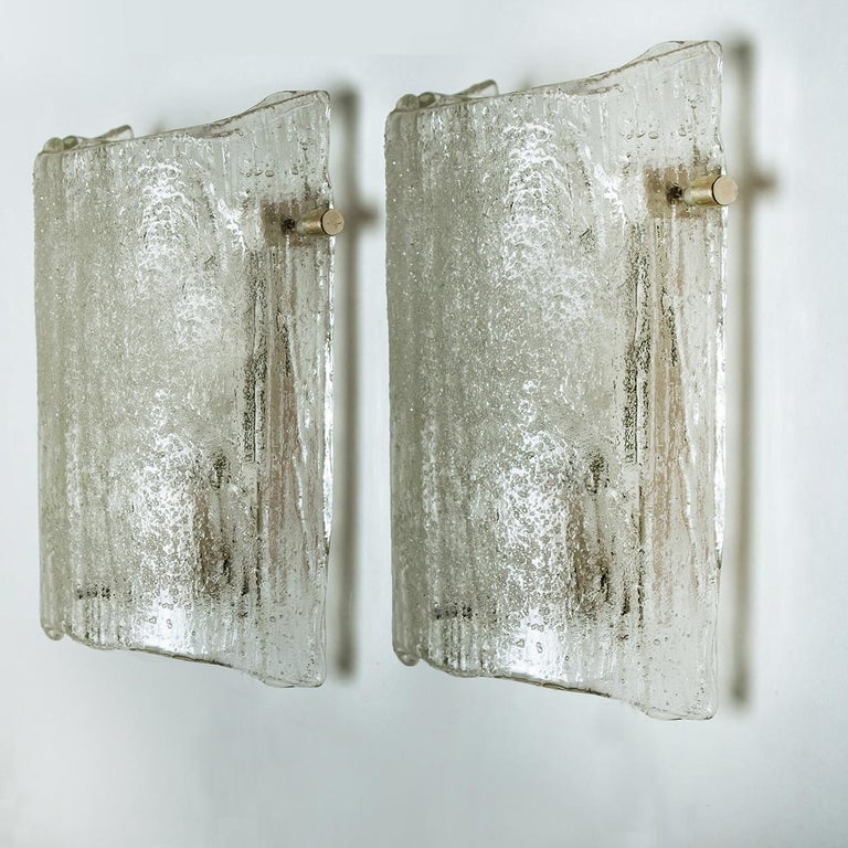1 of the 5 pairs Massive Glass Wall Light Fixtures by J.T. Kalmar, 1960 ...