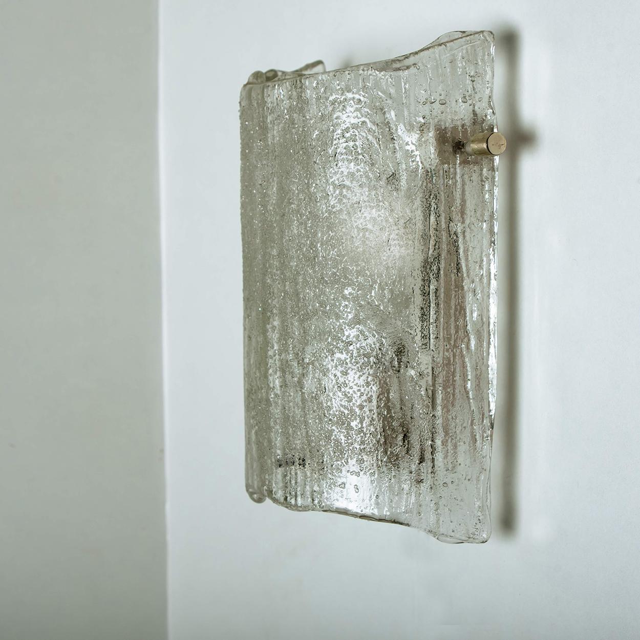 1 of the 5 pairs Massive Glass Wall Light Fixtures by J.T. Kalmar, 1960 ...