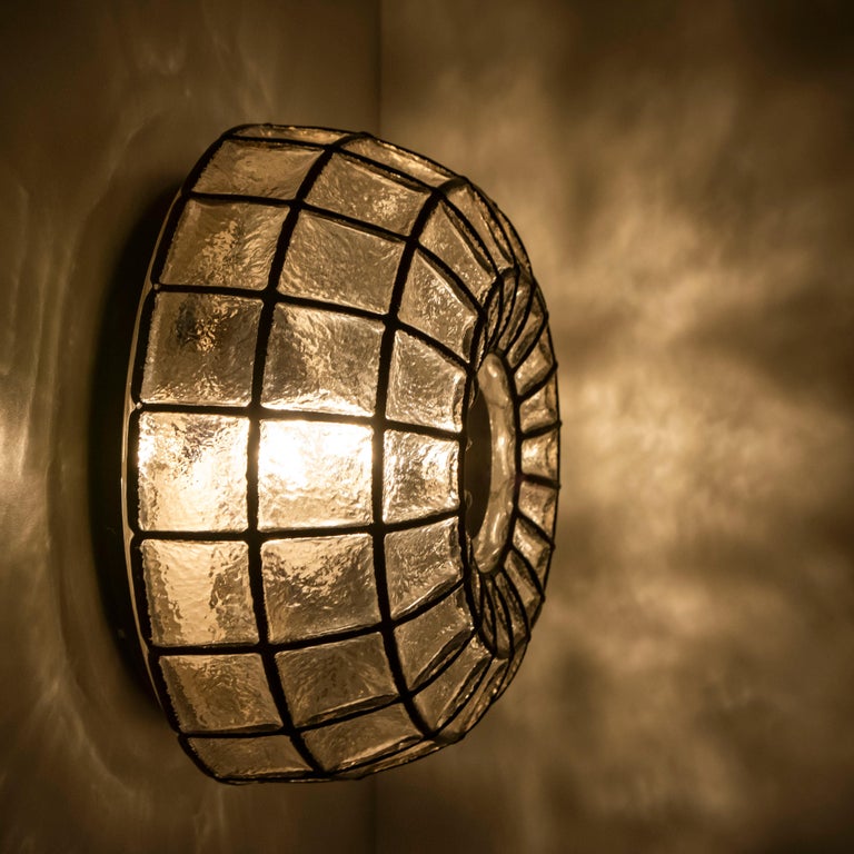 1 of the 6 Glass Wall Lights or Flushmounts by Limburg Glashütte, 1970s ...
