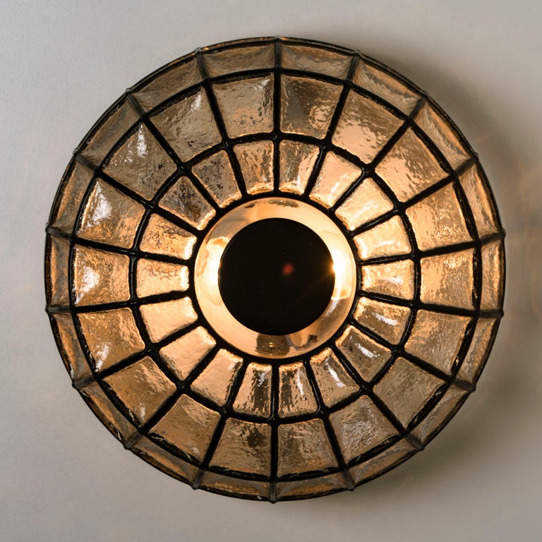 1 of the 6 Glass Wall Lights or Flushmounts by Limburg Glashütte, 1970s ...