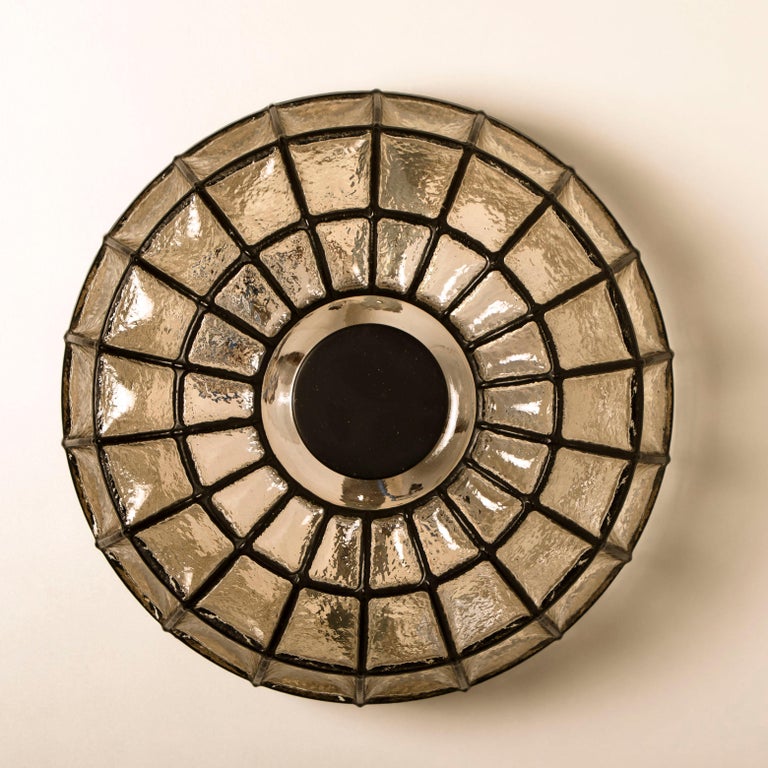 1 of the 6 Glass Wall Lights or Flushmounts by Limburg Glashütte, 1970s ...