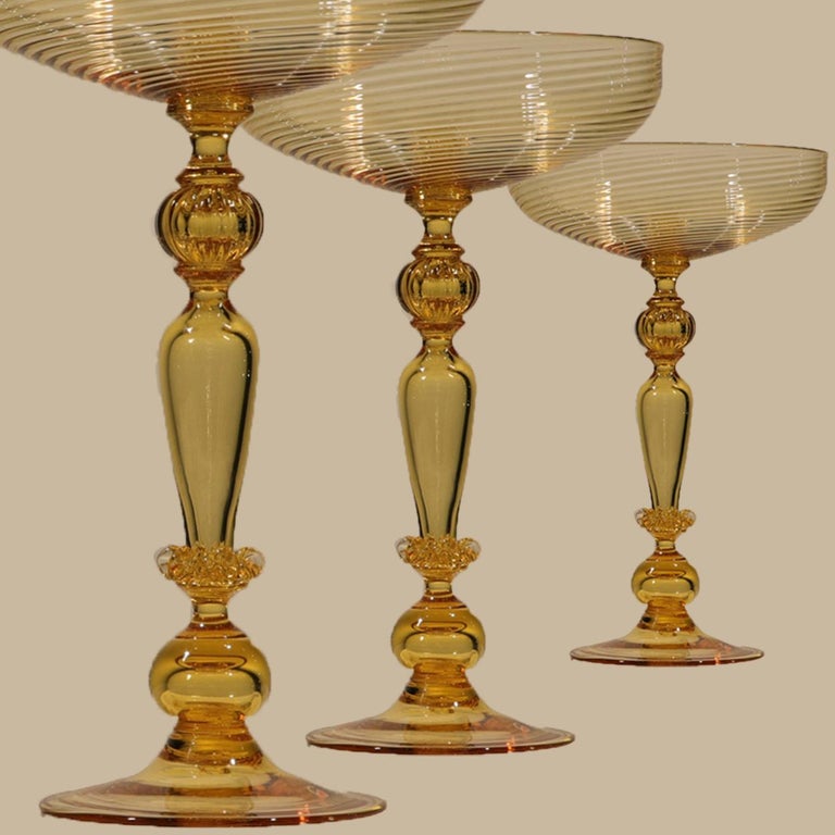 1 of the 6 Murano Venetian Crystal Signoretto Cocktail Glasses For Sale ...